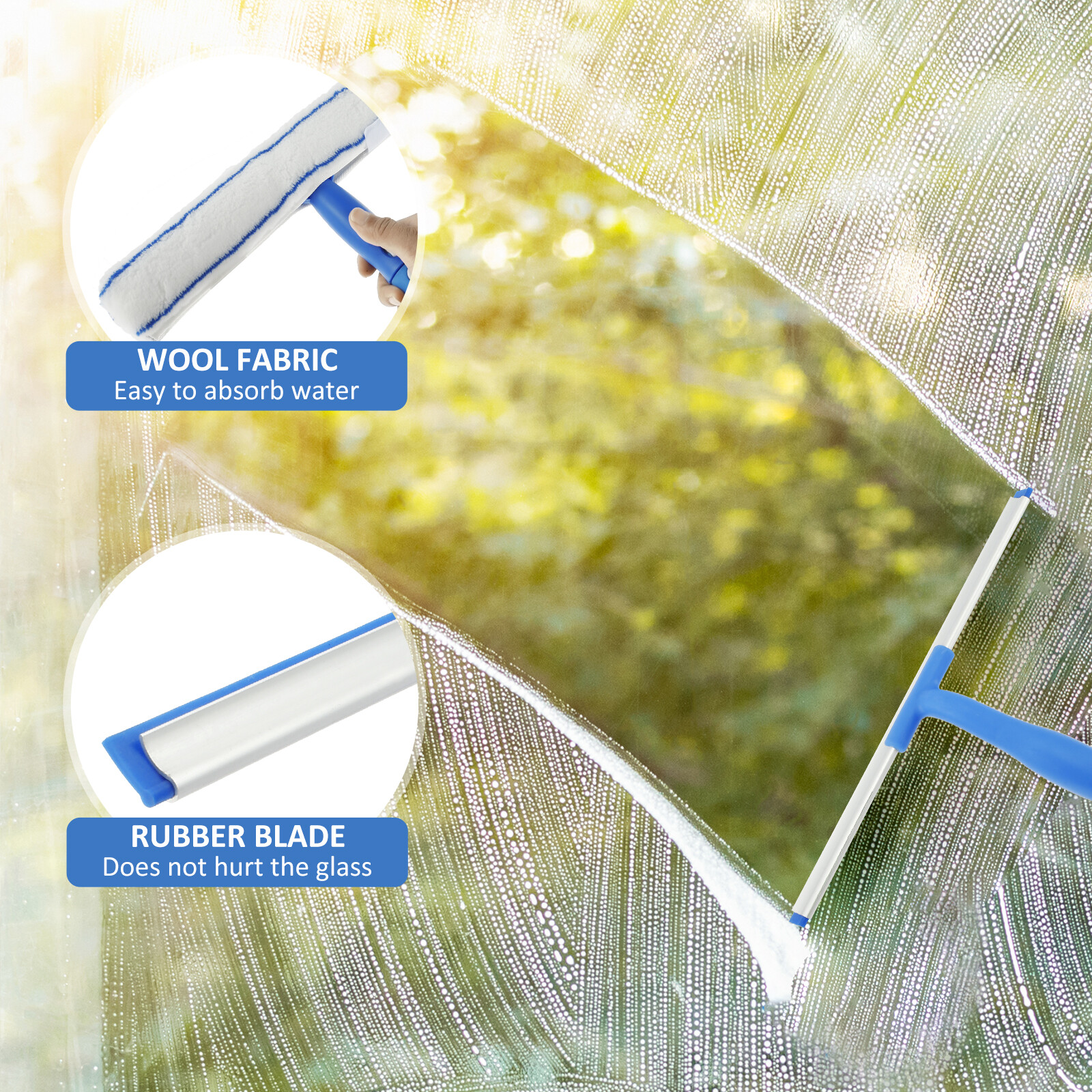 Window Squeegee Cleaning Tool Kit Rotatable Squeegee and Scrubber for ...