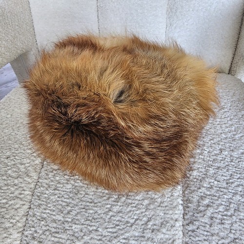 Red Fox Fur Box Hat Medium With Elastic | eBay