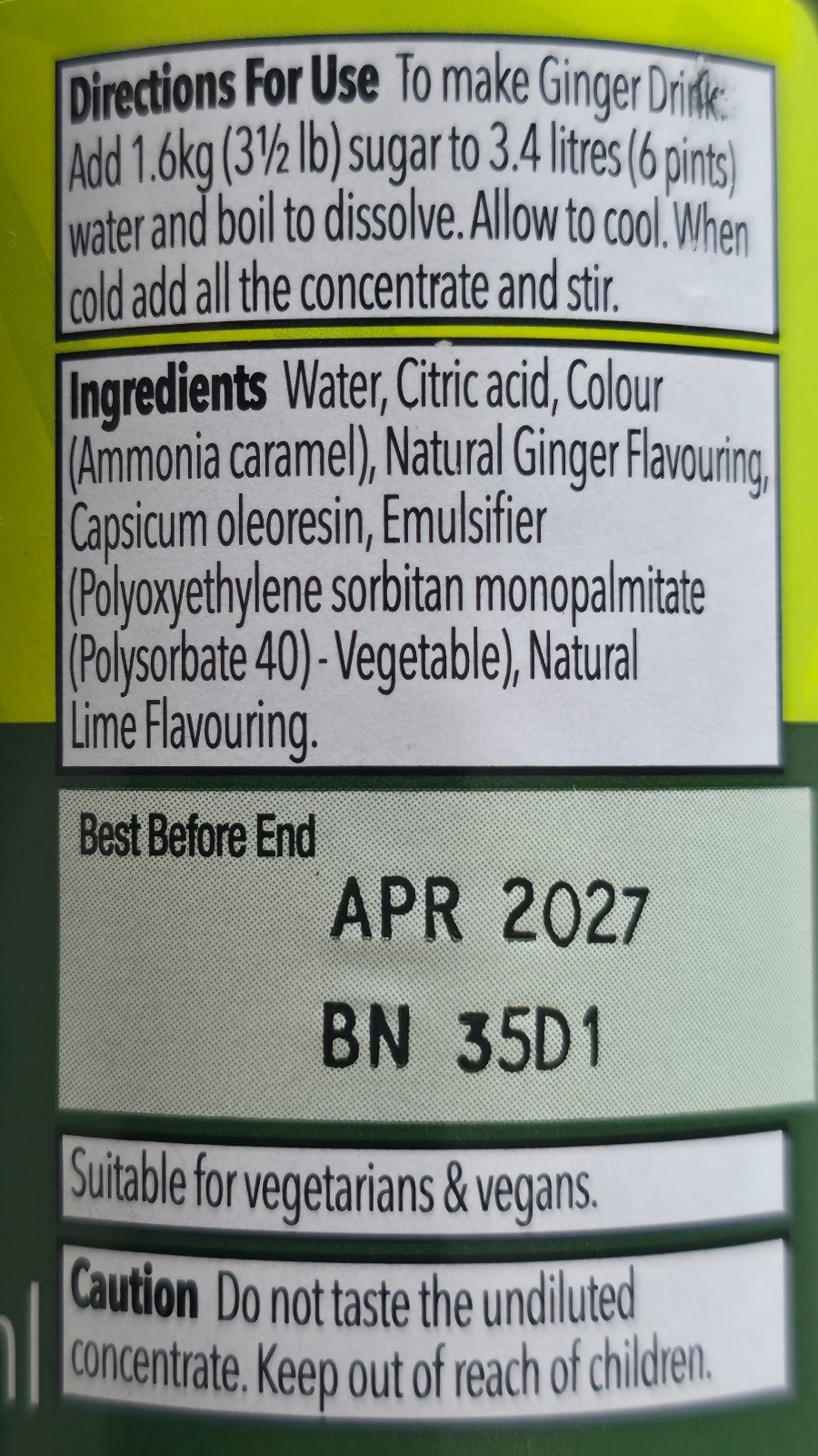 4x Co-op Ginger Wine Yu-Lade Flavouring 100ml – 2025 stock (BBE 04/2027 ...