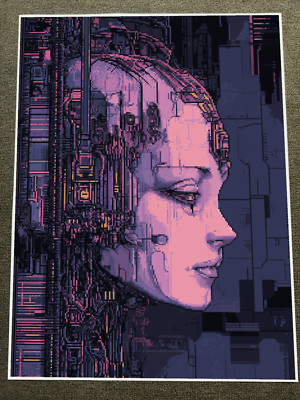 Cyber Princess Purple Tech Fantasy Portrait Poster 18x24in | eBay