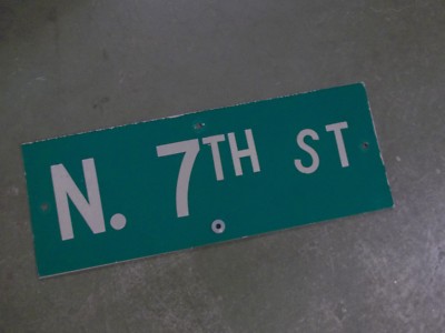 Vintage ORIGINAL N. 7TH ST Street Sign 24' X 9" White on Green | eBay