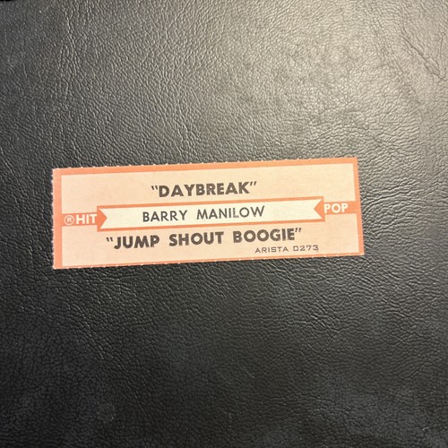 1 JUKEBOX TITLE STRIP Barry Manilow Daybreak/Jump, Shout, Boogie ...