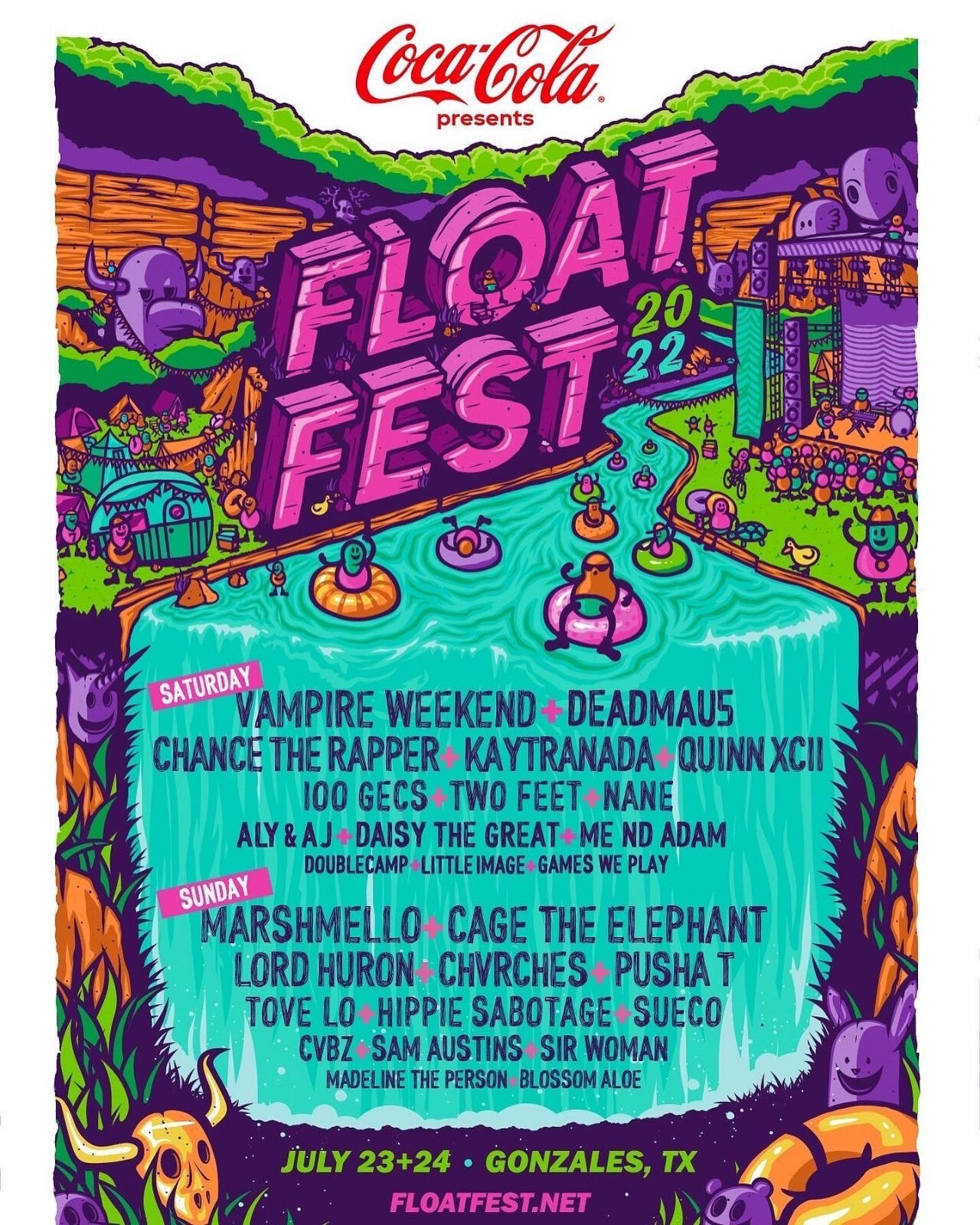 Music Festival 2022 Float Fest 11x17 reprint POSTER Tove Lo Pusha T ...