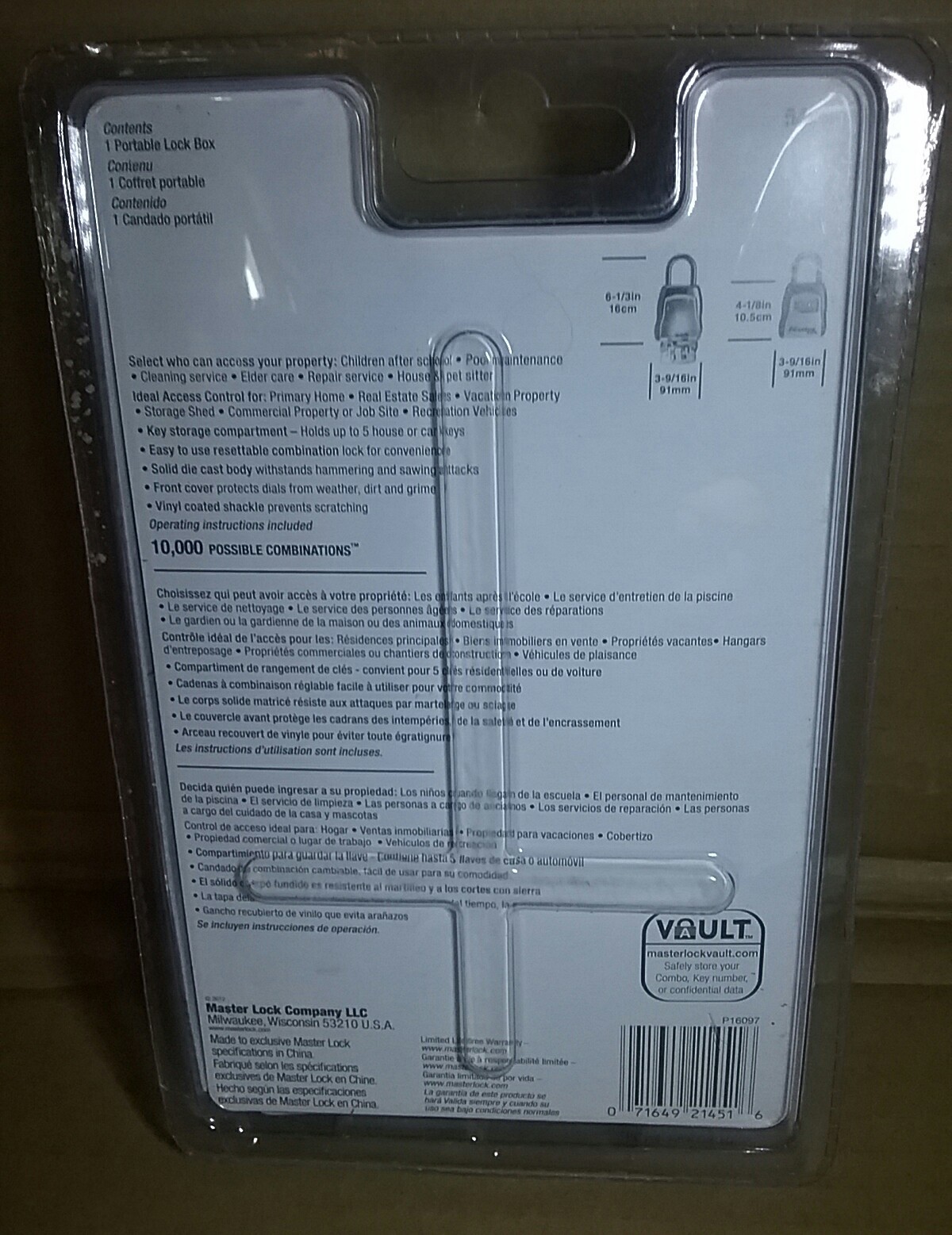 Grey Steel Master Lock 3-1/4 in. Set-Your-Own Combination Portable Lock ...