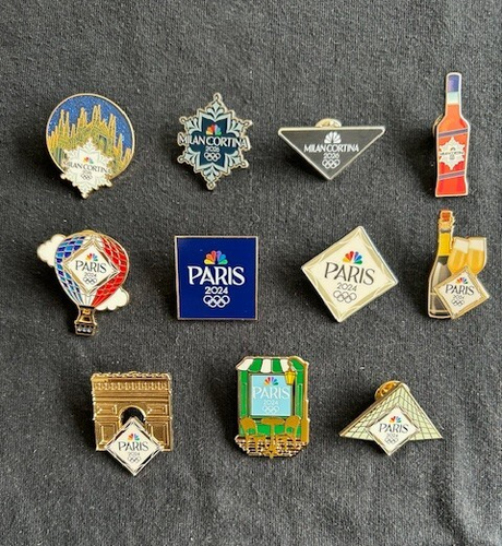2026 Milan Cortina 2024 Paris Olympics NBC 11 Pin Set Media Lapel Badge ...