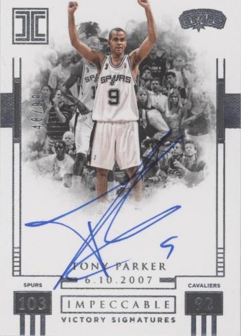 2017-18 Panini Impeccable - Victory Signatures Tony Parker #IV-TPK /99 ...