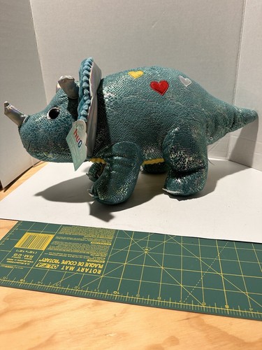 Blue Sparkly Dinosaur Hug Me Super Soft Triceratops Sparkly Eyes ...