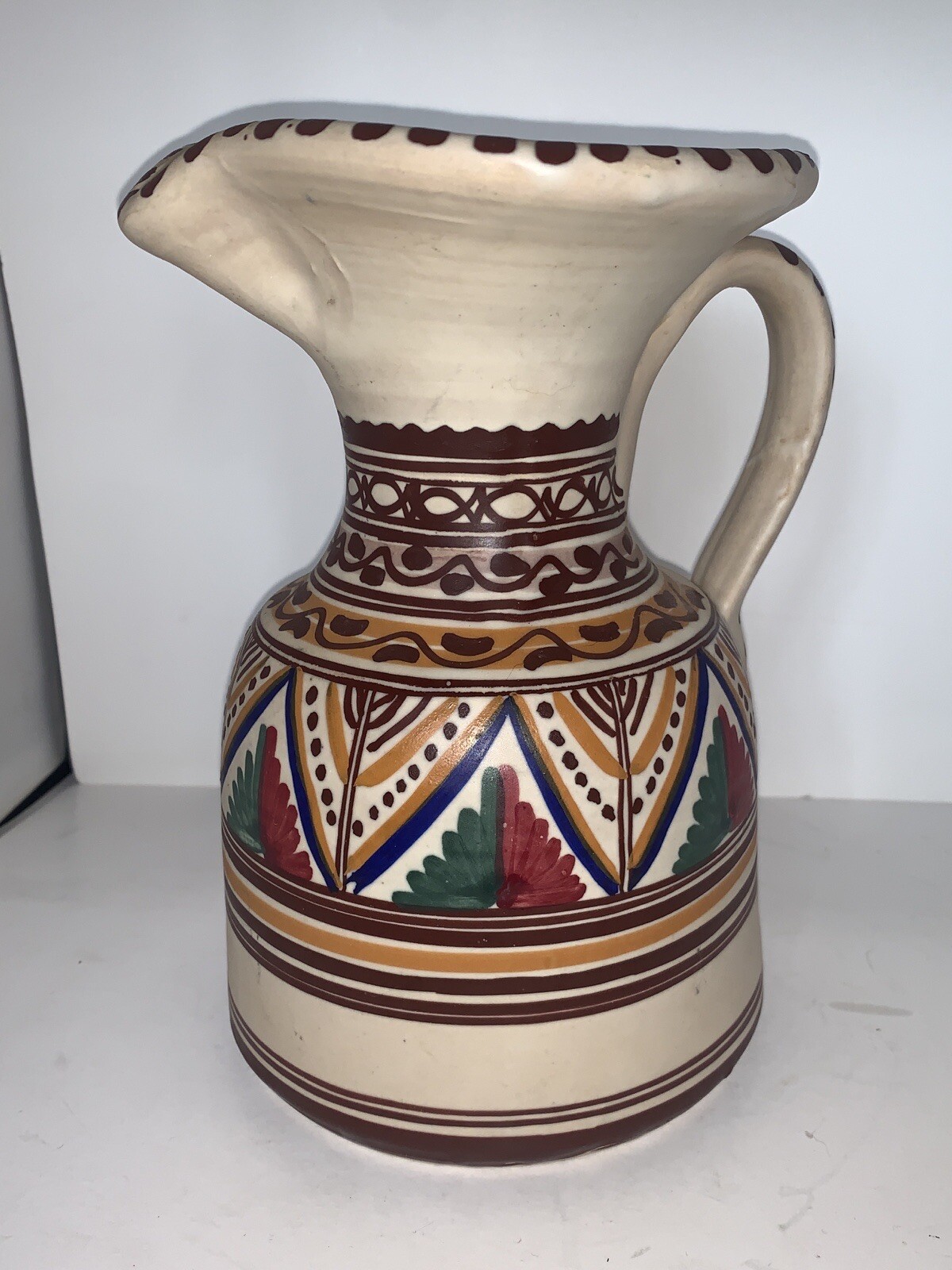 Vintage Talavera Pottery Pitcher Carafe Folk Art Signed Matte Finish ...