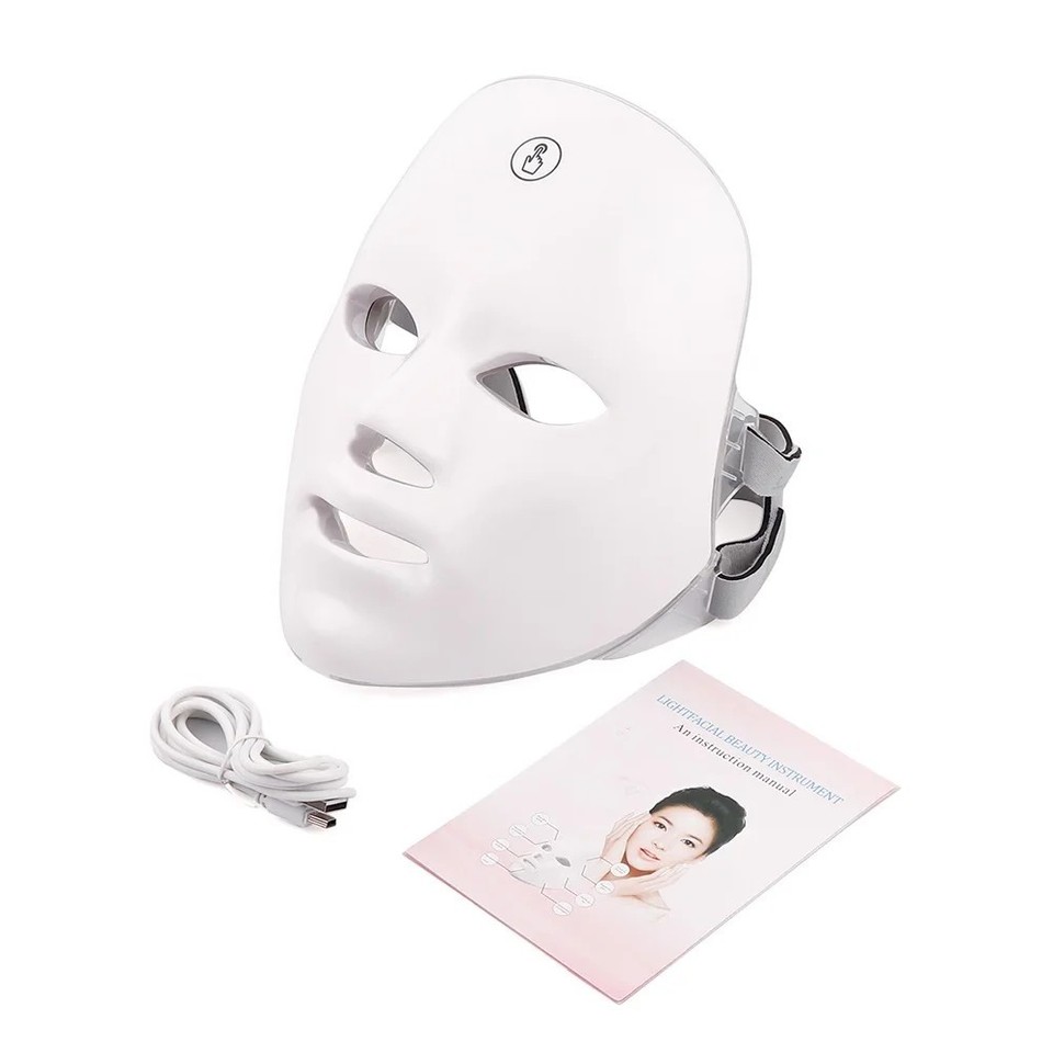 Rechargeable 7-Color LED Facial Mask - Skin Rejuvenation, Whitening ...