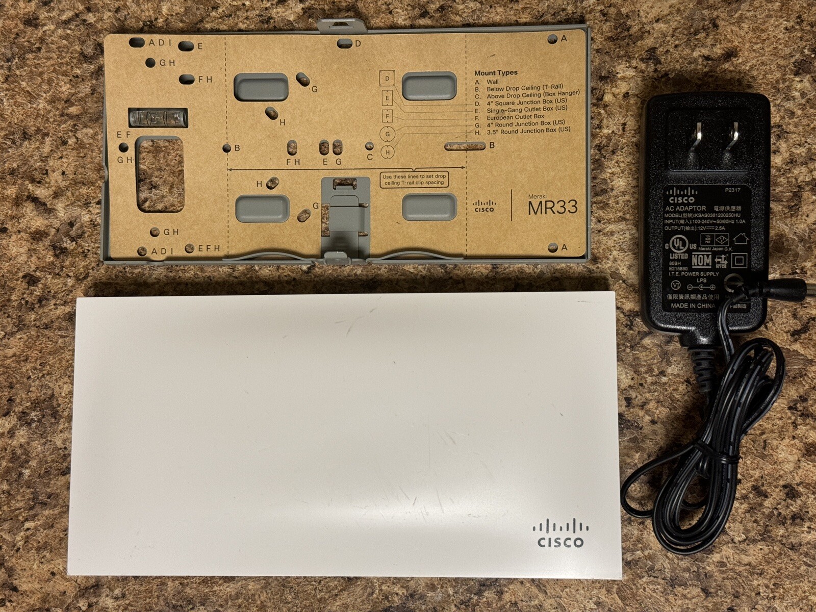 Cisco Meraki MR33 Access Point With Mount Bracket And Power Adapter ...