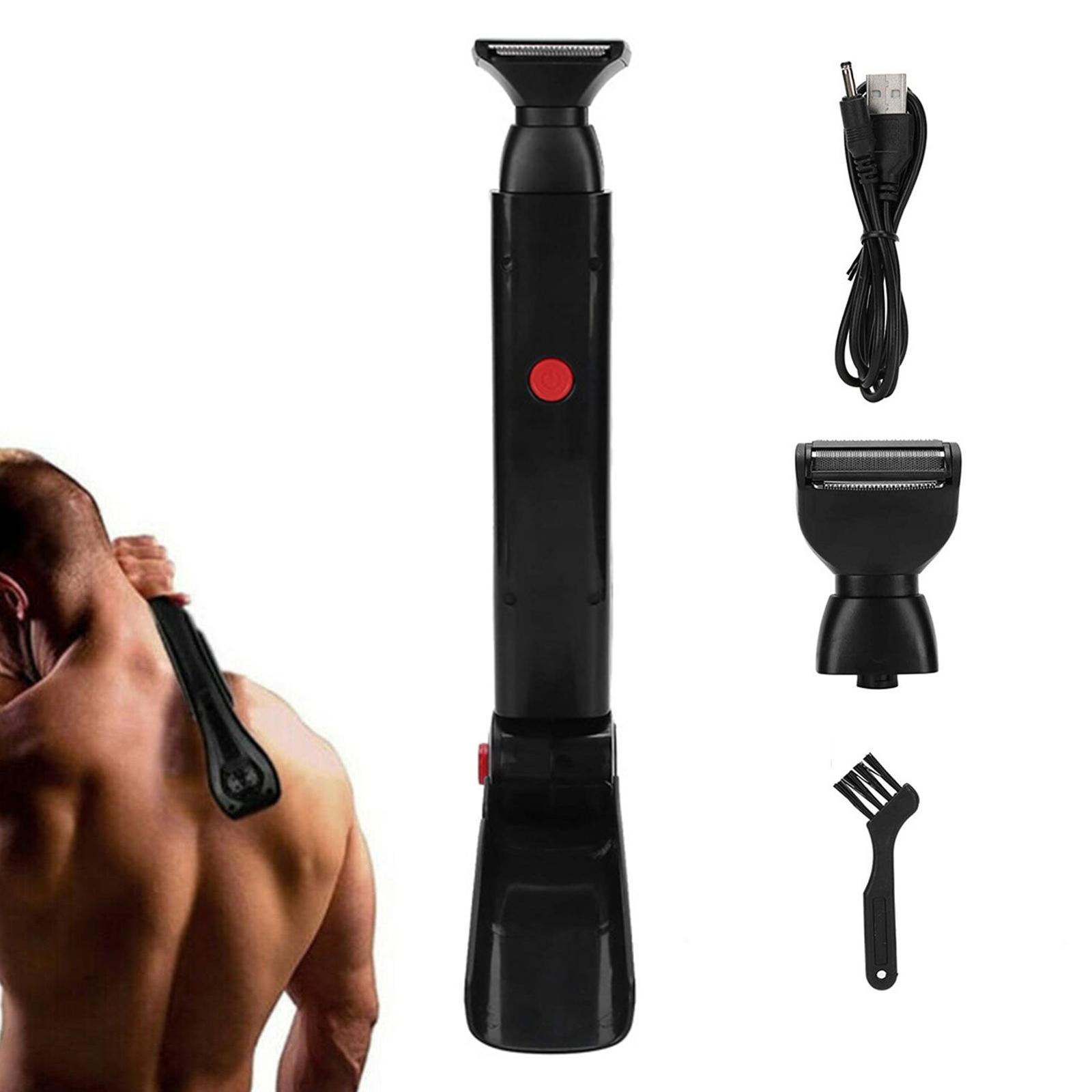 USB Electric Back Shaver For Men Foldable Handle Body Hair Removal ...