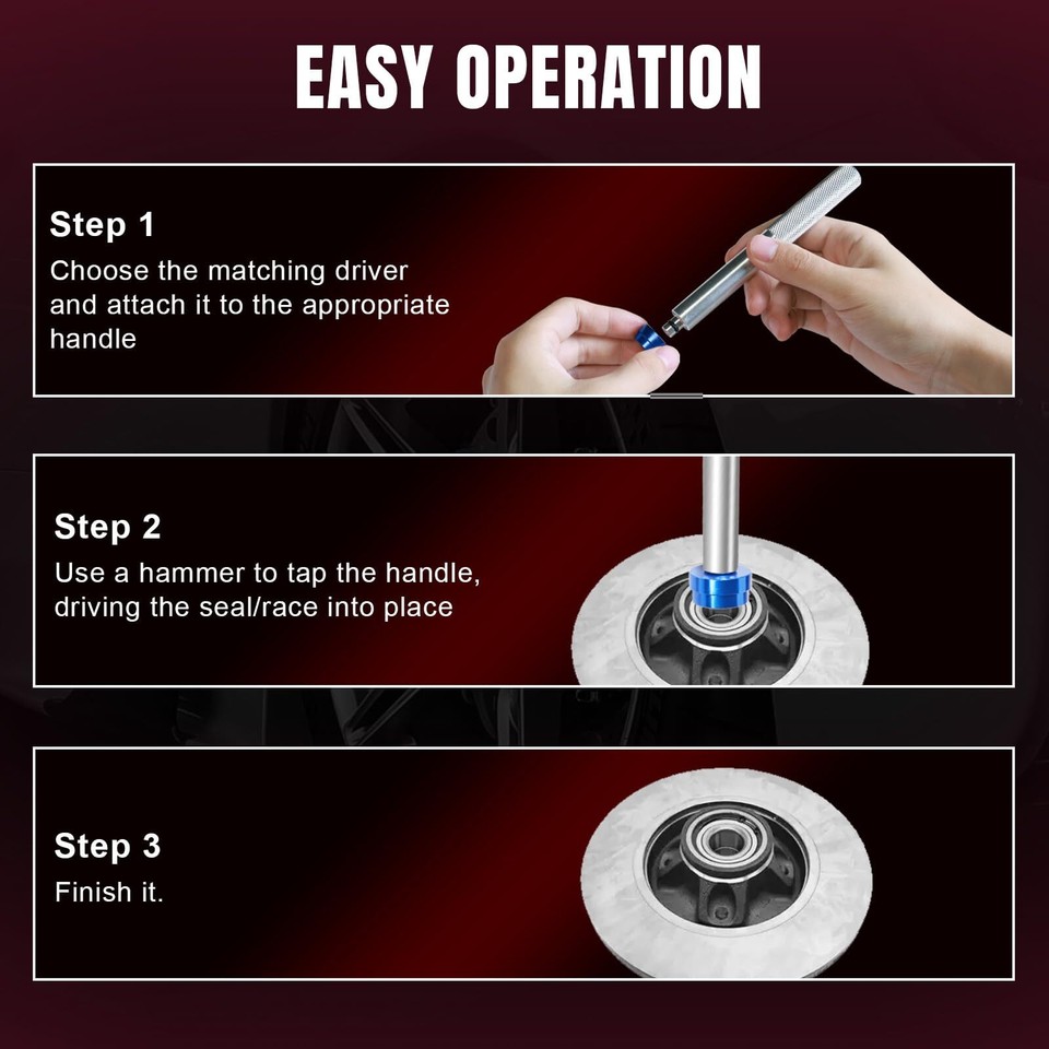 BIG RED Bearing Press Kit,33pc, Seal Driver Set Wheel Bearing ...