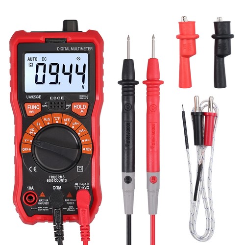 Digital Multimeter Auto Range DC AC Voltage Current 6000 Counts Meter ...