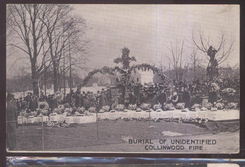 Postcard COLLINWOOD/CLEVELAND Ohio School Disaster Fire 19 Coffins ...