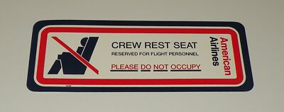 AMERICAN AIRLINES CREW REST SEAT RESERVED FOR FLIGHT PERSONNEL NOS | eBay