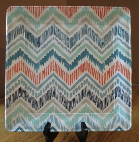 Threshold Melamine Plates Striped Square Chevron Pattern Dinner Set of ...