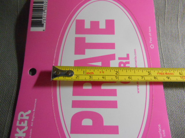 PIRATE GIRL New Oval Pink 5.5" x 3" Vinyl Sticker Decal Indoors ...