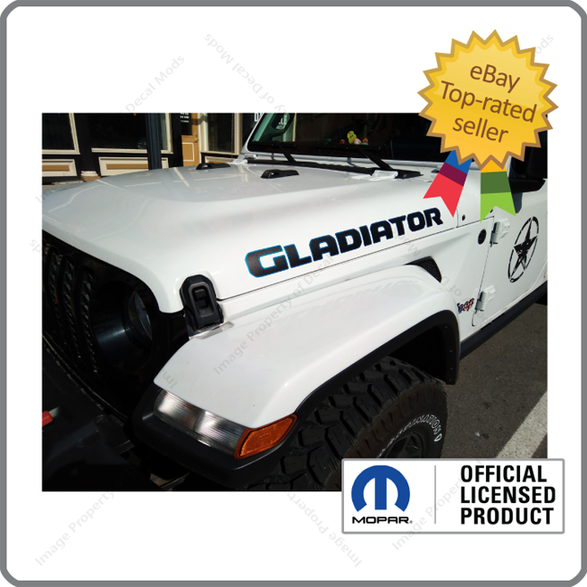 (2x) Jeep GLADIATOR JT Hood Decals Graphics Stickers 4xe Blue Matte ...