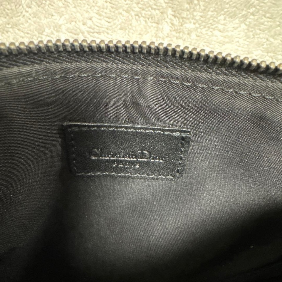 Christian Dior Saddlebag One-Shoulder Trotter Black Women's Authentic ...
