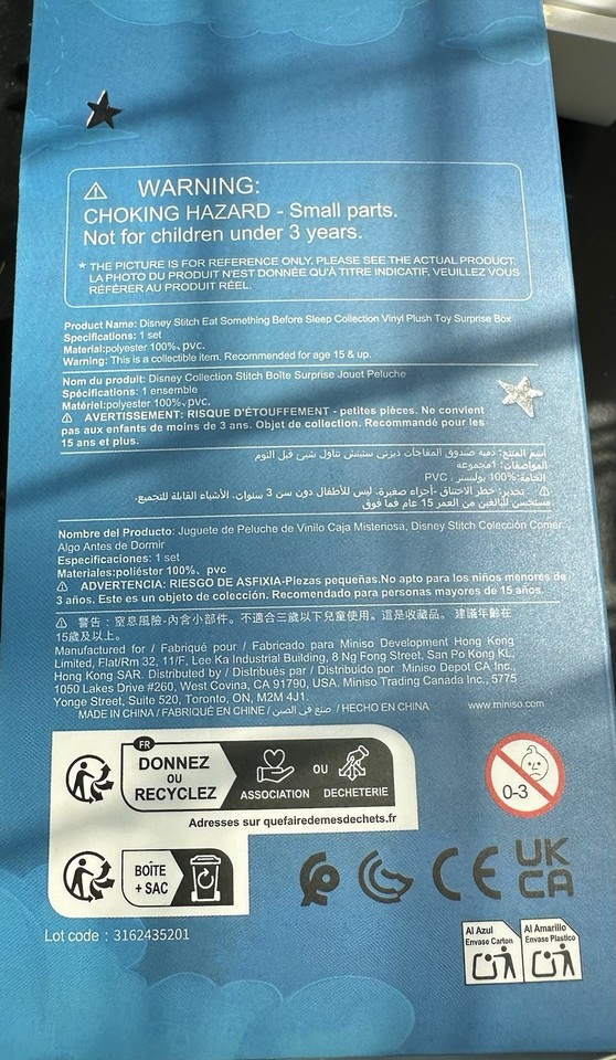 Disney x Miniso Labubu Stitch Vinyl Plush Toy Surprise Box | eBay
