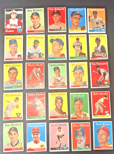 1958 Topps Baseball Cards Lot of 41 Cards | eBay