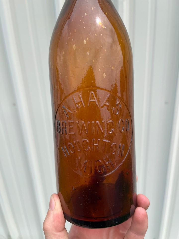 Pre-Pro 1890s A. Haas Brewing Houghton Michigan Amber Beer Bottle Blob ...