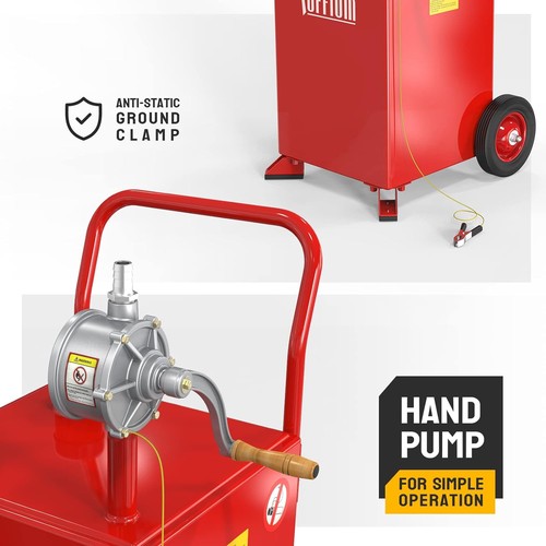 20 Gallon Gas Fuel Diesel Caddy Transfer Tank Container w/ Rotary Pump ...