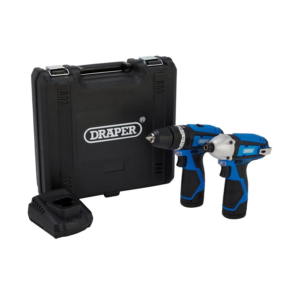 Draper 70257 12V Combi Drill & Impact Driver 2 x 1.5Ah Batteries | eBay UK