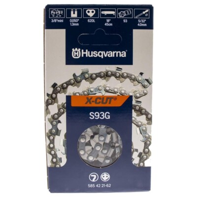 Husqvarna S93G 18" Chain 3/8 Mini .050 62 DL Chainsaw Chain 585422162 ...