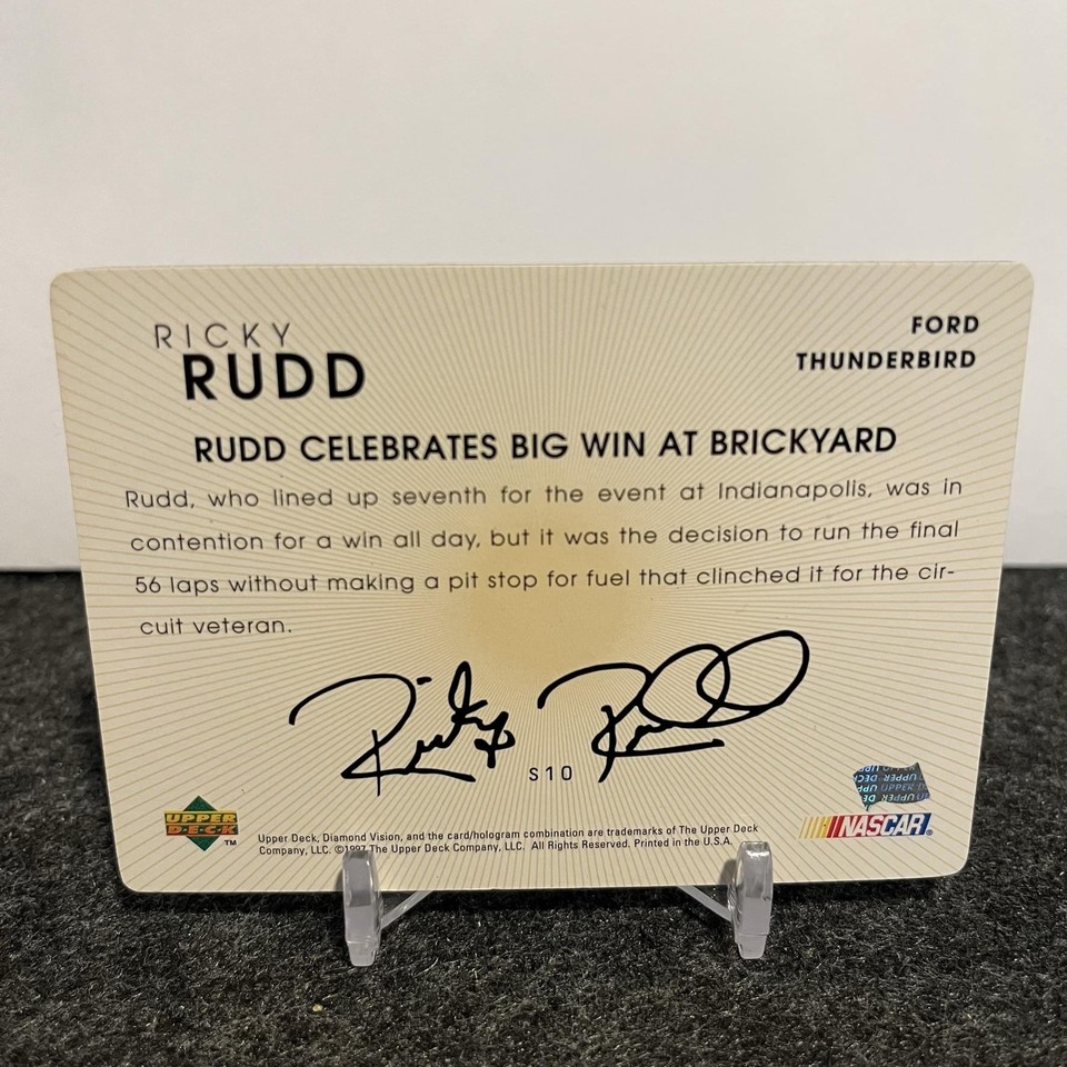 1997 Upper Deck Diamond Vision Ricky Rudd S10 Signature Moves NASCAR ...