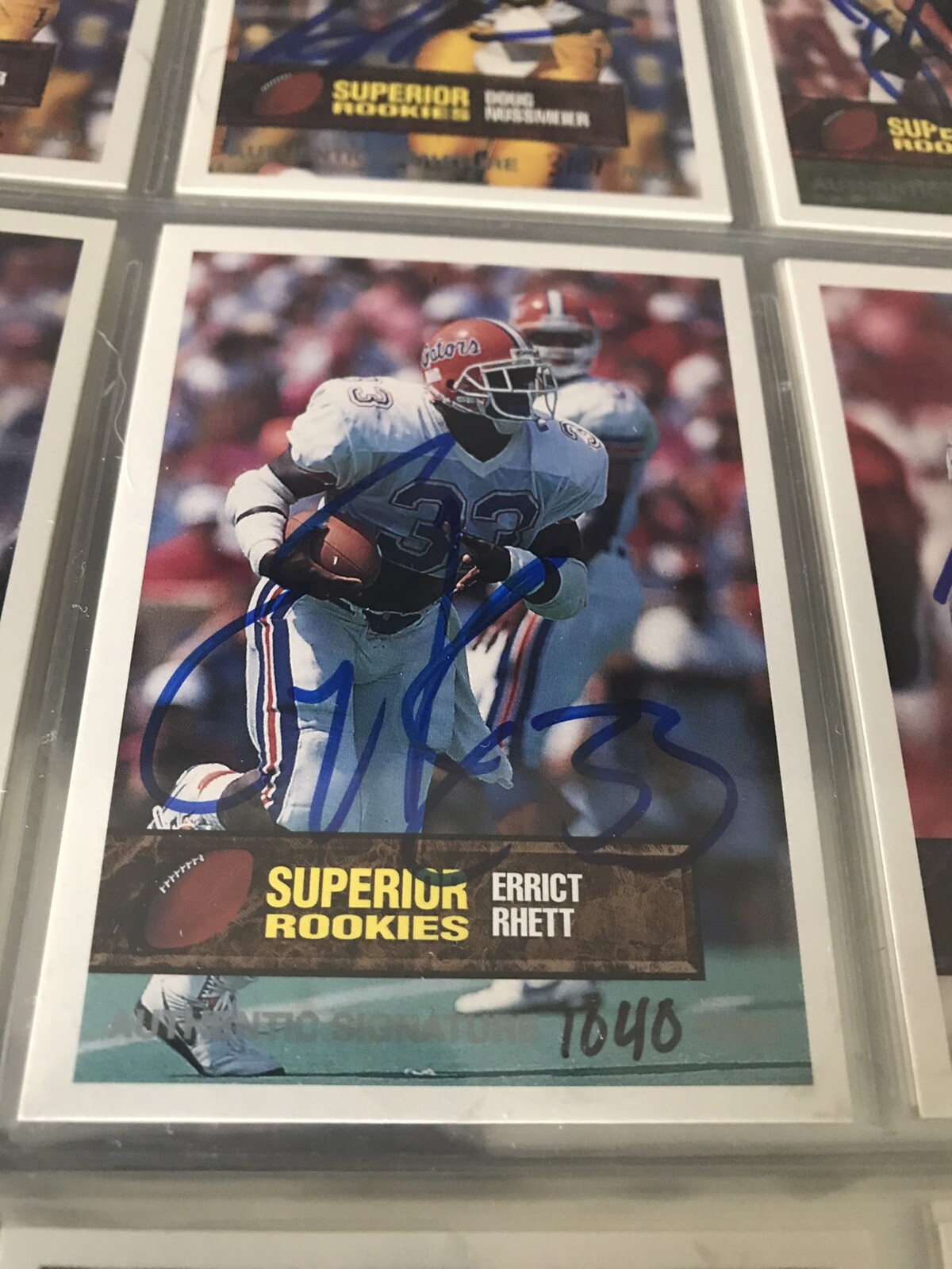 Errict Rhett 1994 Superior Rookies Sigmed Card Tampa Bay Buccaneers | eBay