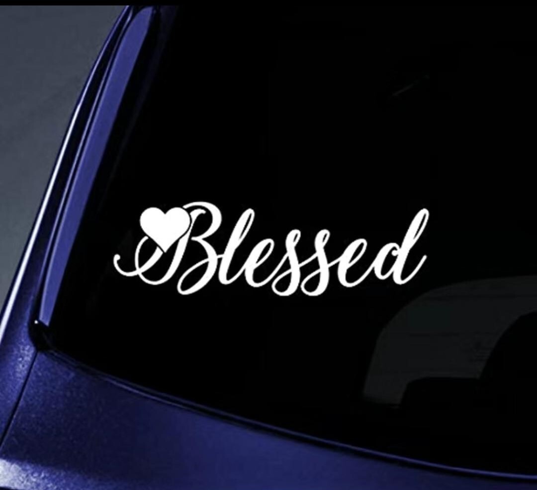 Blessed Car Decal Sticker with Heart 6.5 in x 2.25 in | eBay