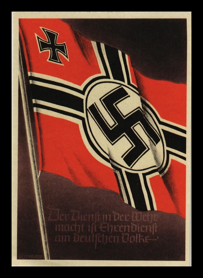 Dr Jim Stamps Nazi Propaganda Postcard Continental Size Feldpost Cancel ...