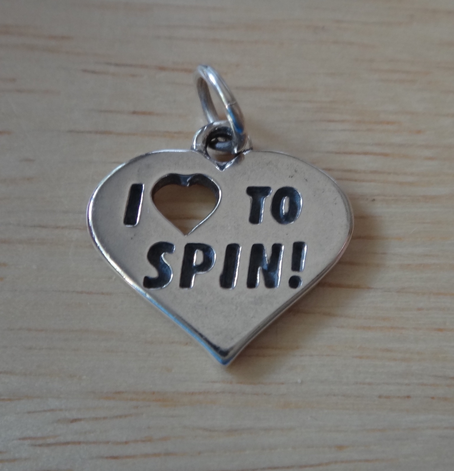 Sterling Silver 17x17mm I Love to Spin Heart Spinning Charm! | eBay