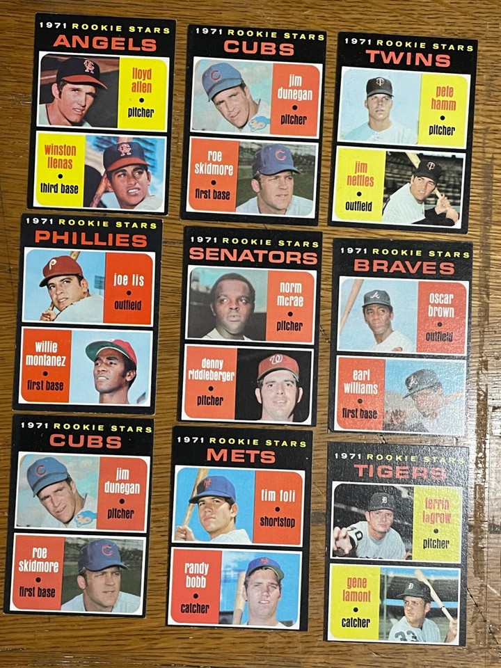 1971 Topps Baseball Rookie Cards Lot of 18 Cards MINT | eBay