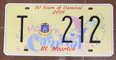 St Maarten 2019 TOUR VEHICLE License Plate # T 212 | eBay