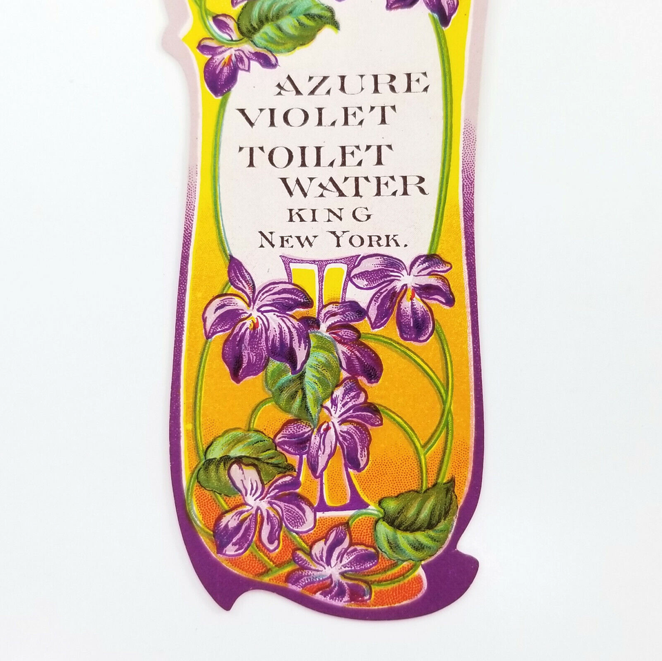 Azure Violet Toilet Water King New York Bottle Label Art Nouveau Flower ...
