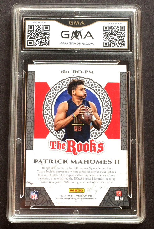 2017 PANINI PATRICK MAHOMES ROOKIE CARD "THE ROOKS" GRADED GMA 8.5 | eBay