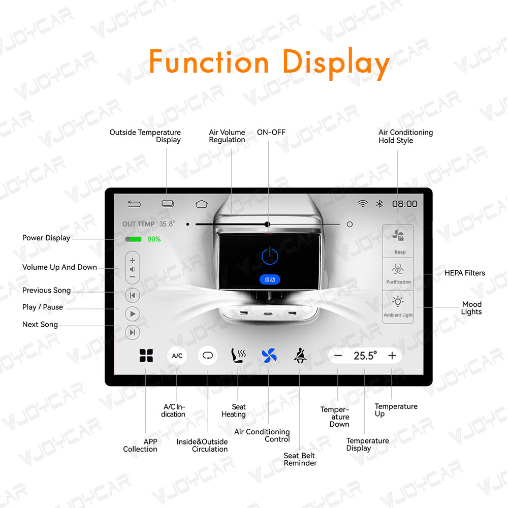 For Tesla Rear Display 7 IPS Screen Model 3 Model Y Accessories Air ...