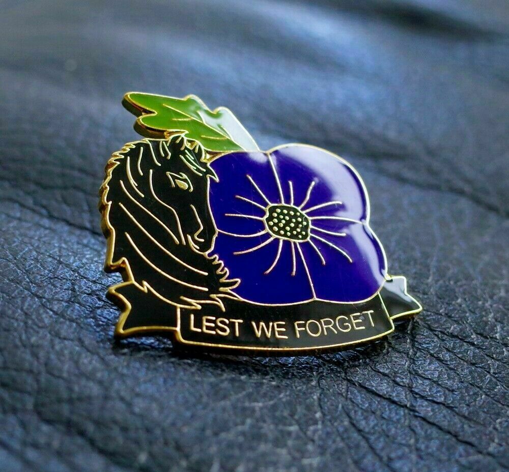 PURPLE PIN BADGE ANIMALS IN WAR NEW HORSE REMEMBERING 2024 | eBay