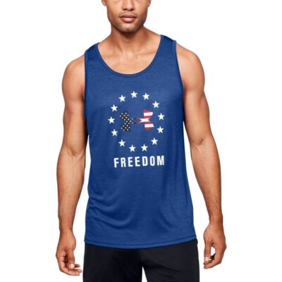 Under Armour Men's Freedom Tech Bfl Tank Top, Blue, Small | eBay