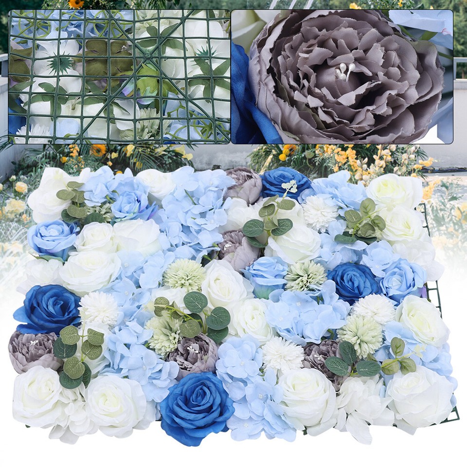 6Pcs Artificial Flower Wall Panel Floral Panel Background Wedding ...
