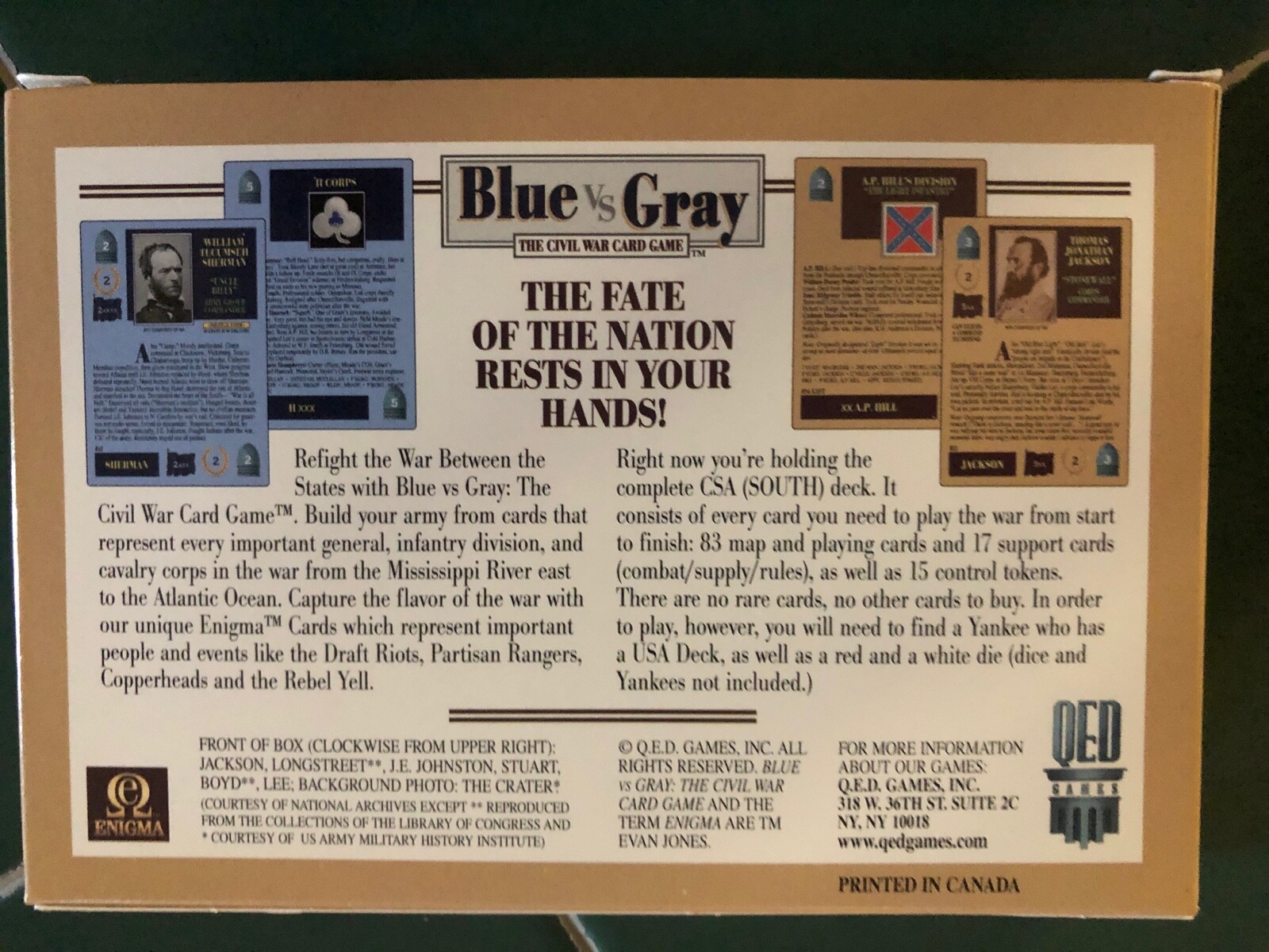 Blue vs Grey: The Civil War Card Game, Cards only | eBay