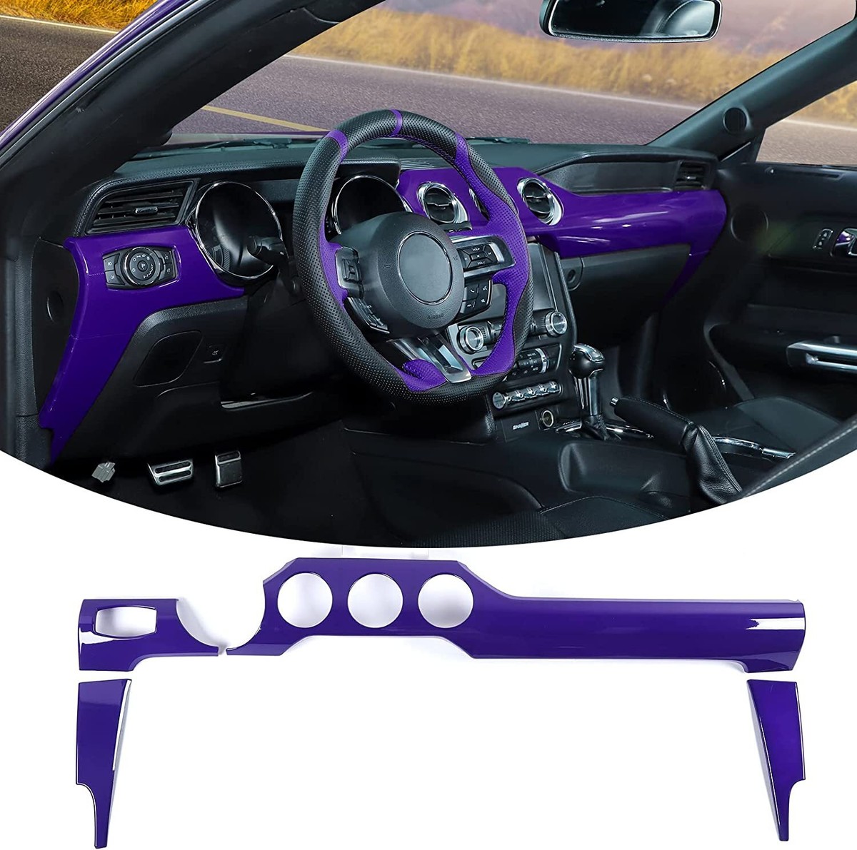 Center Console Dashboard Panel Trim Cover For Ford Mustang 15 Purple Accessories eBay