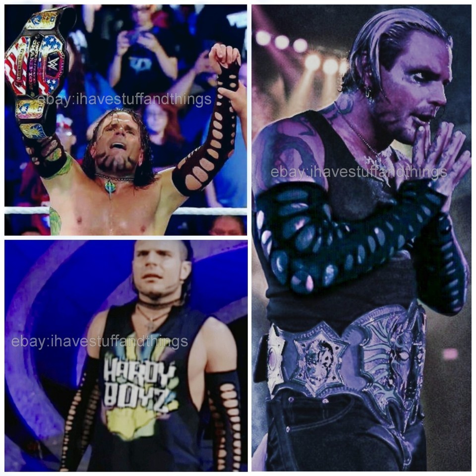 PAIR Jeff Hardy black armbands (wwe tna costume emo goth arm band ...