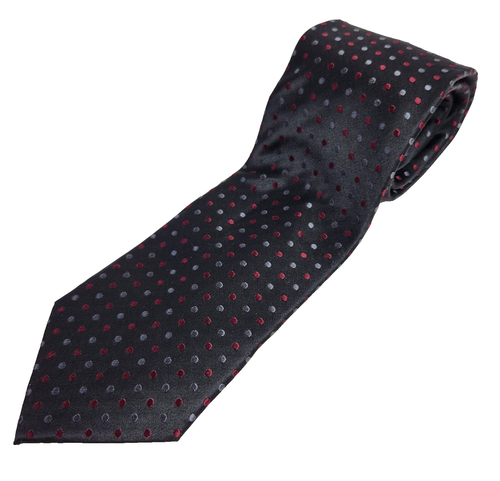 DONALD J TRUMP Signature Collection TIE 100% SILK Black w/ Red/Silver ...