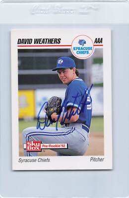 1992 Skybox #233 David Weathers Syracuse Chiefs Signed Auto *K290 | eBay