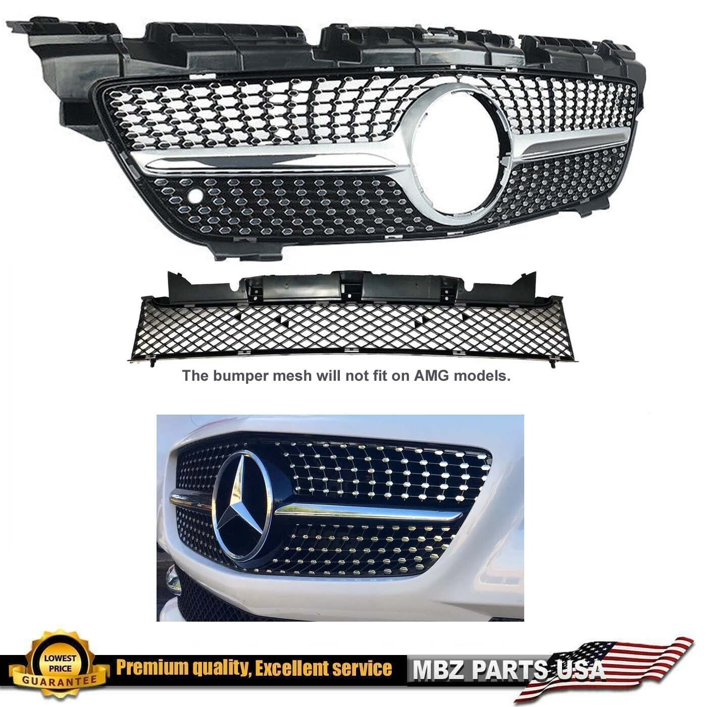 SLK R172 Grille Silver Diamond 2012 2013 2014 2015 2016 SLK200 SLK300 ...