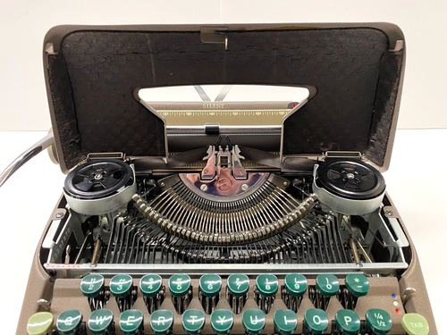 VERTICAL SCRIPT CURSIVE Smith Corona Silent 5S Portable Typewriter 1952 ...