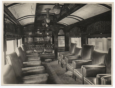 Large 1920s Photo showing the Interior of a Railroad Parlor Observation ...